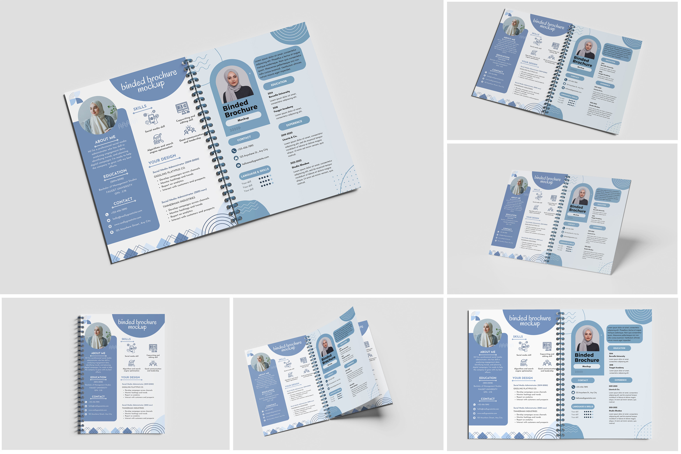 Spiral Binding Brochure Mockup, a Print Template by Indah