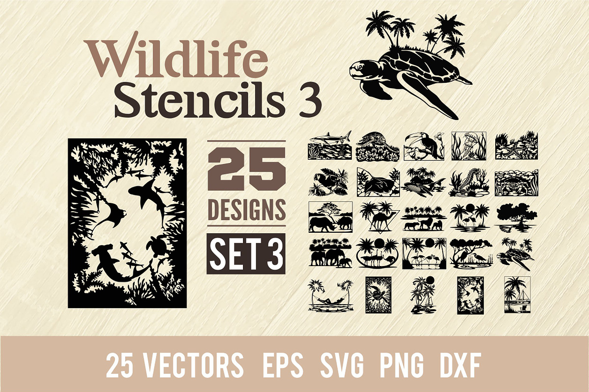 Wildlife Stencils - Bundle SVG, an Illustration by Digital-Clipart ...