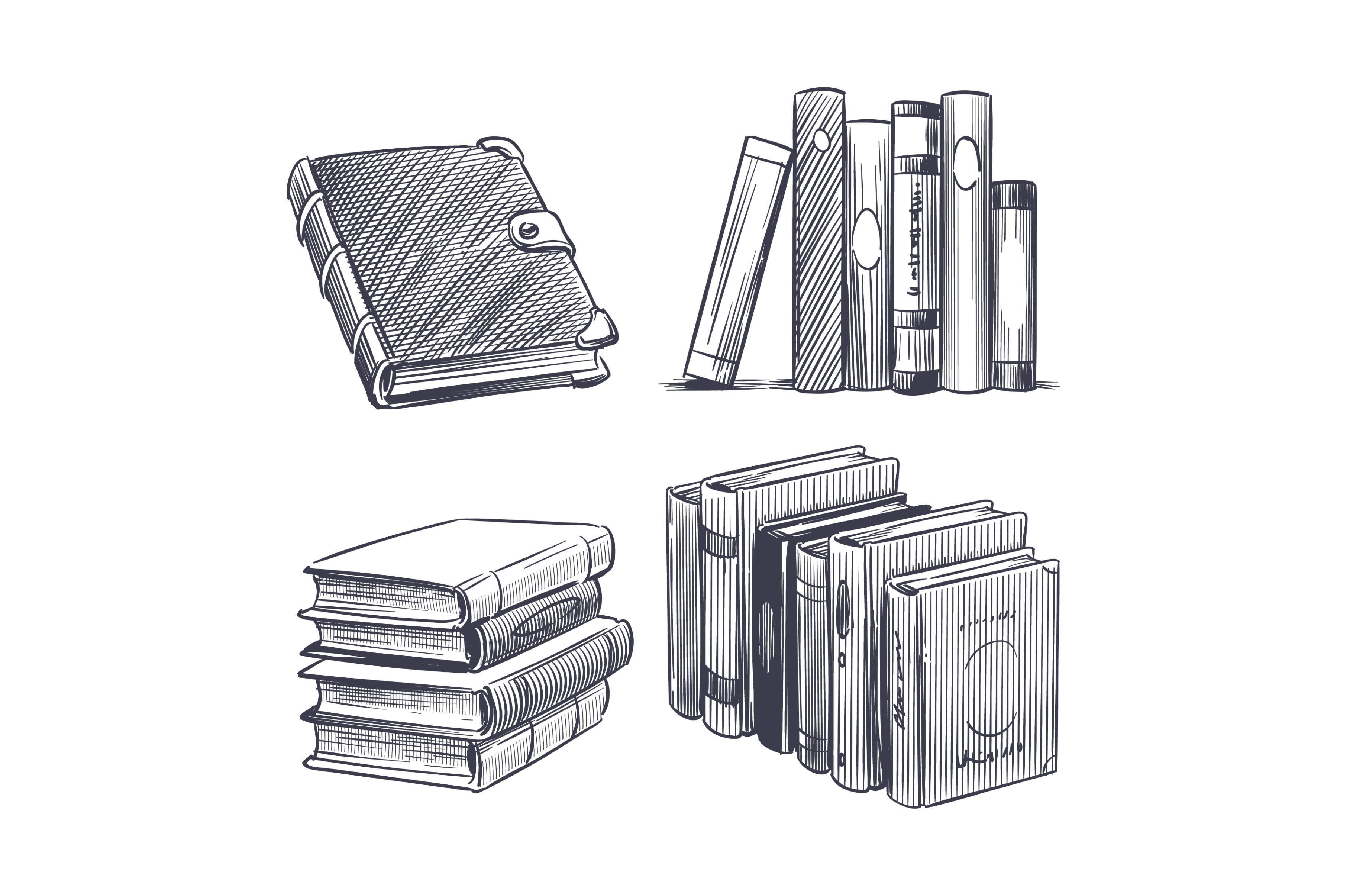 Book hand drawn. Monochrome, an Object Graphic by YummyBuum