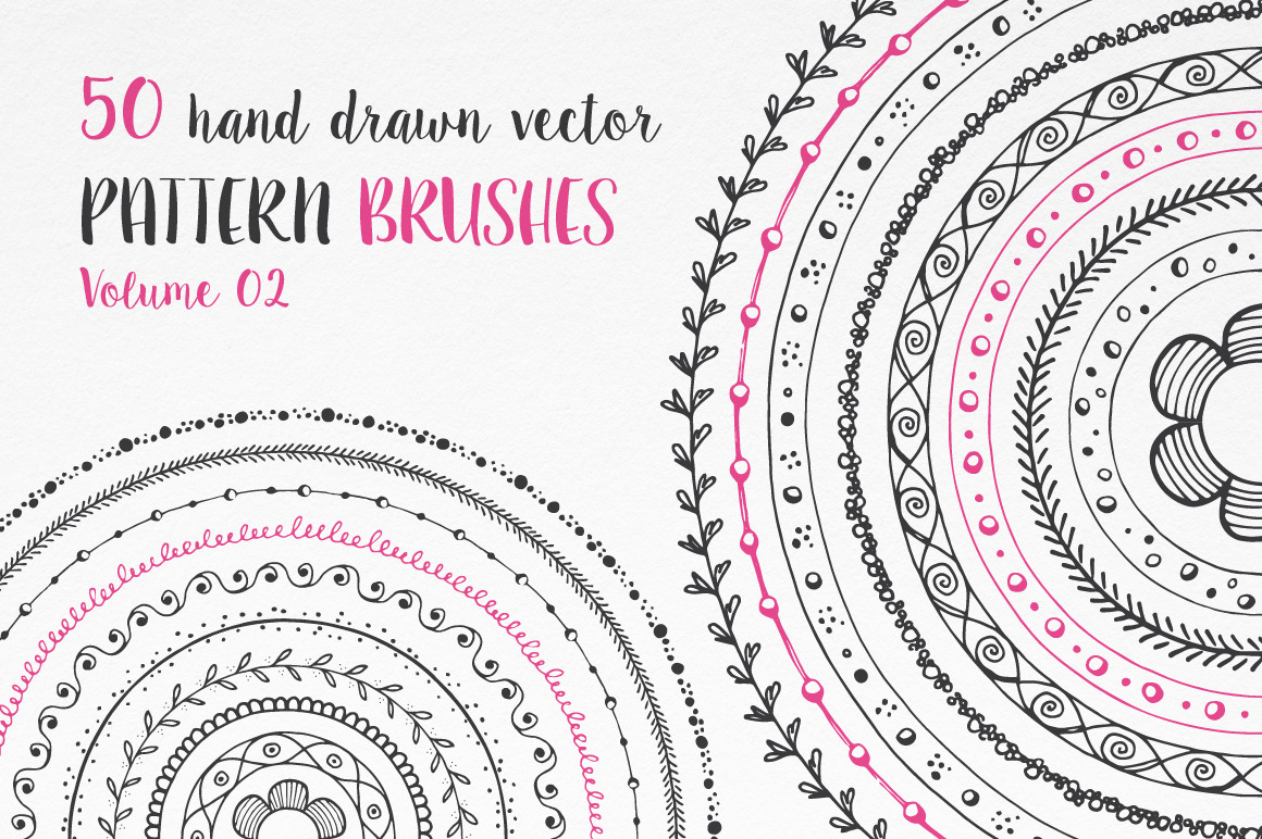 Hand Drawn Pattern Brushes Vol. 02, a Brush Add-On by DESIGN BY nube