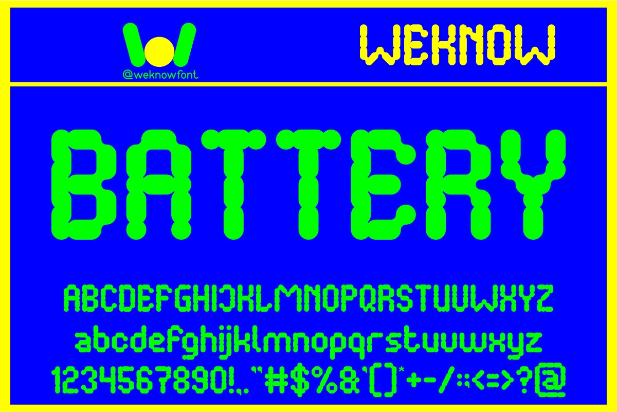 Battery font | Creative Market