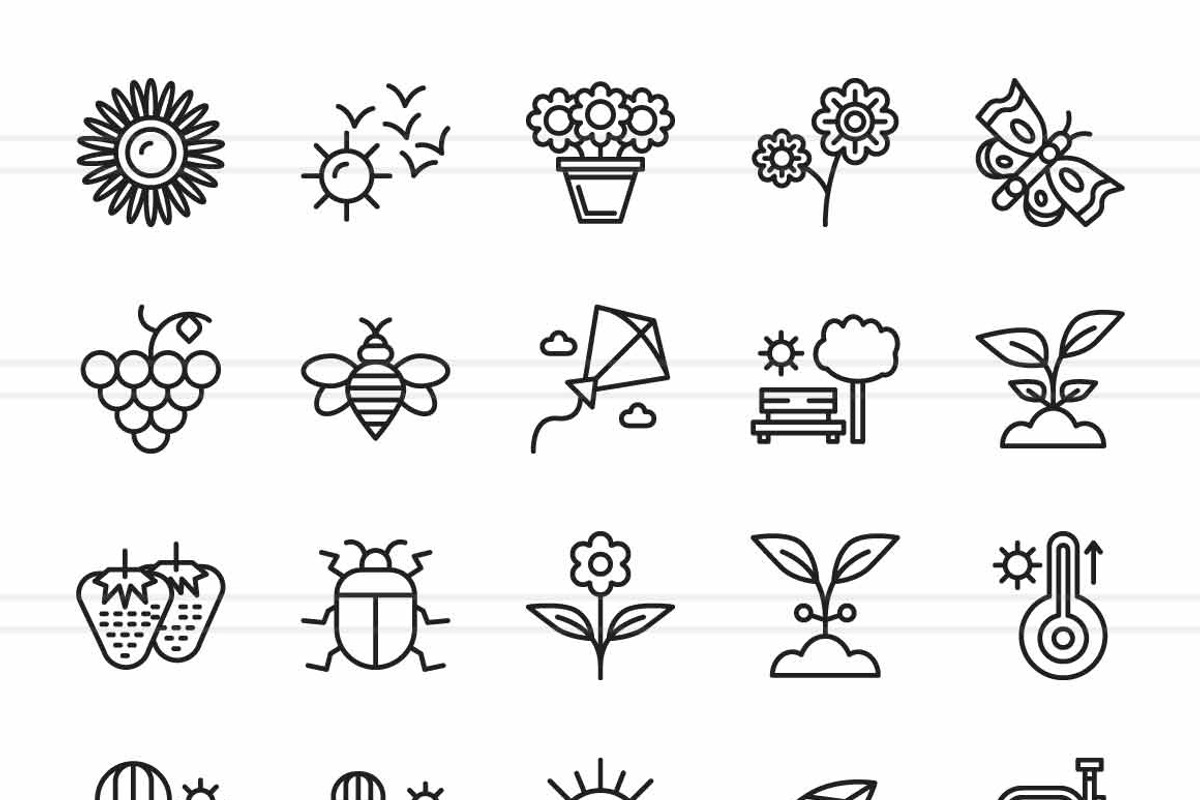50 Seasons Line Icons, an Icon by IconBunny
