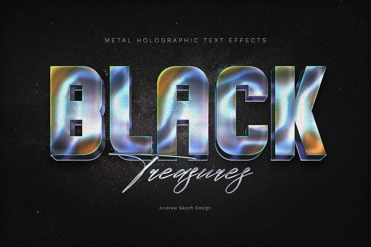 Holographic Text Effects, a Layer Style Add-On by Andrew Skoch Design