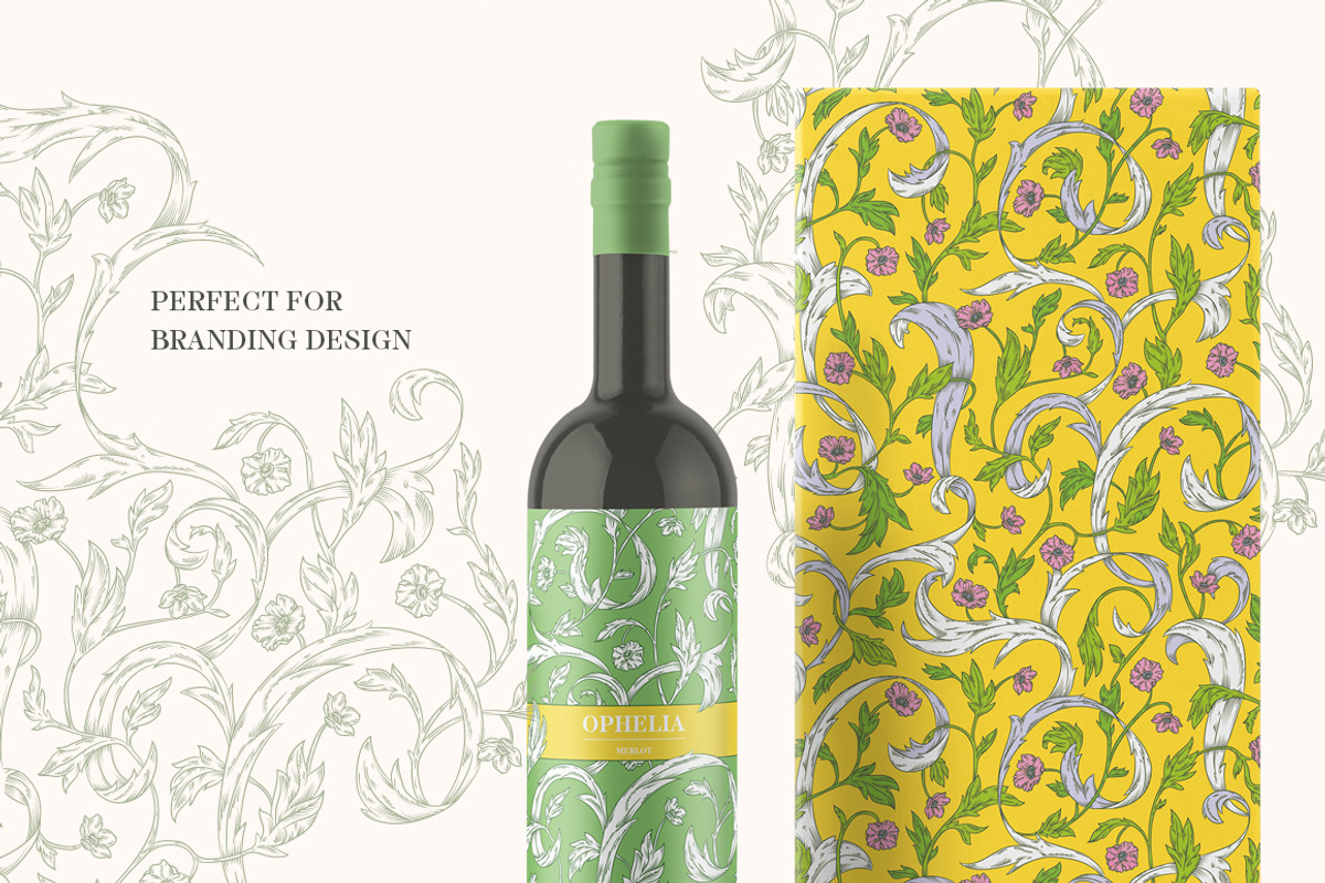 Modern Pre-Raphaelites patterns, a Pattern Graphic by Piñata