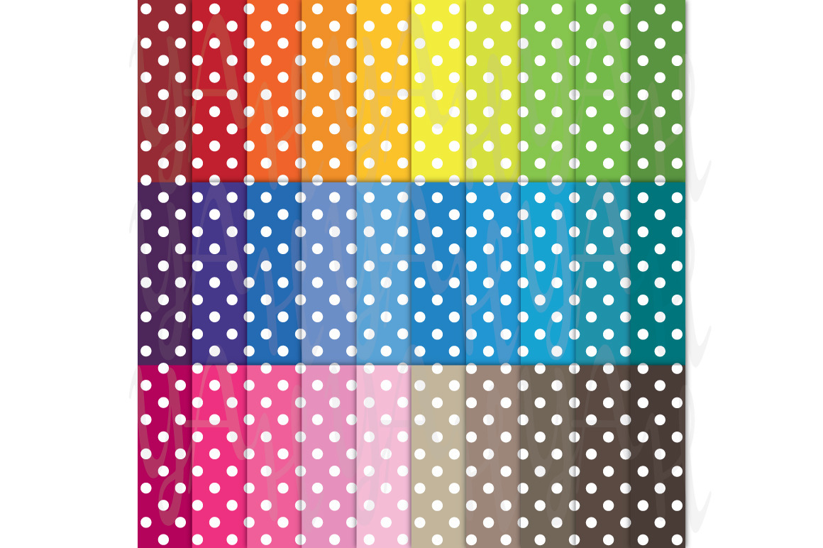 30 Rainbow Polka Dot Digital Paper, an Illustration by YenzArtHaut ...
