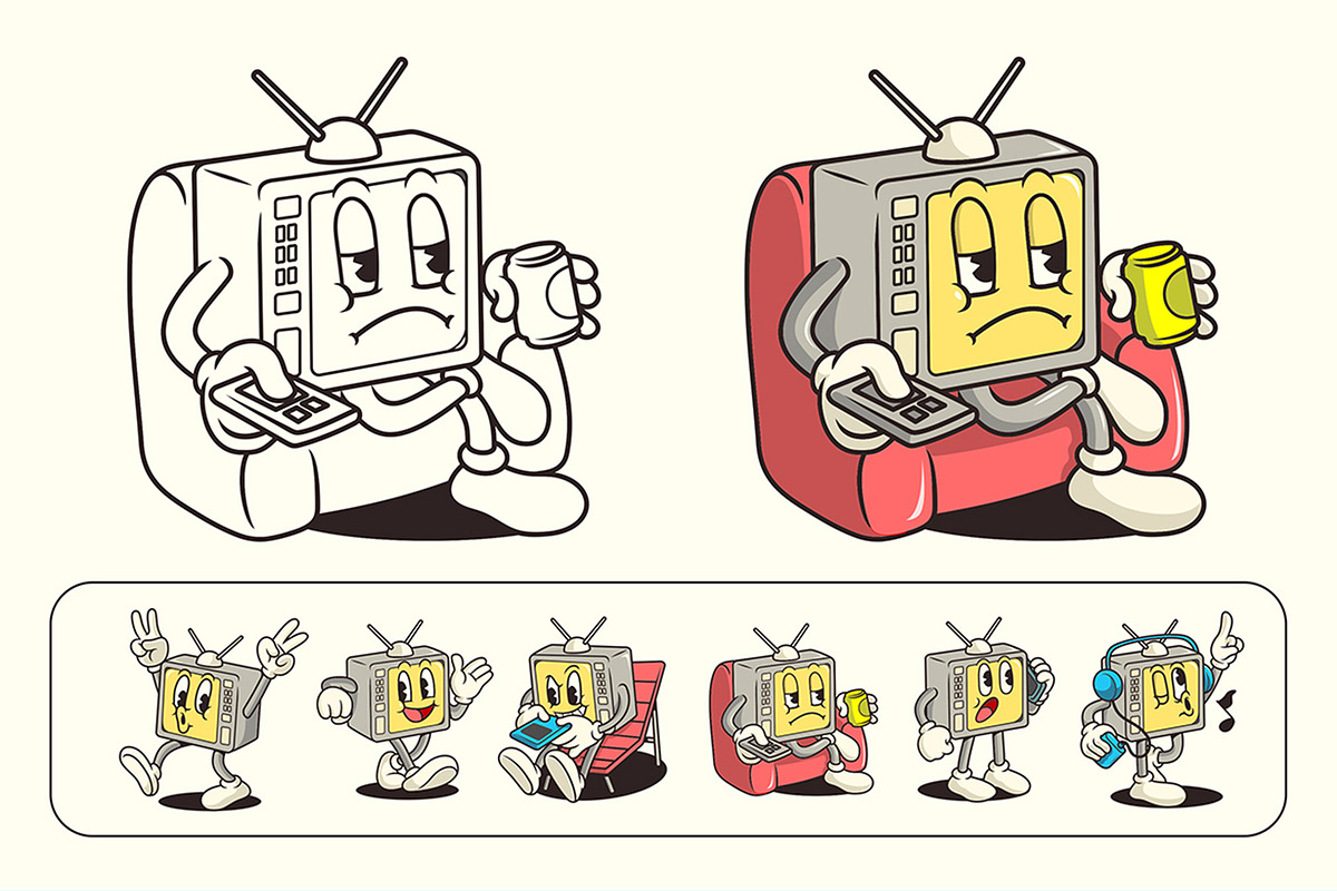 Cute Television Characters, an Illustration by Graptail