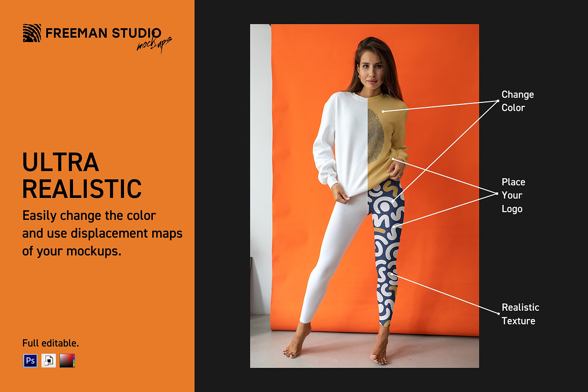 Leggings Mock-Up Set, a Bottom Mockup by Freeman Studio