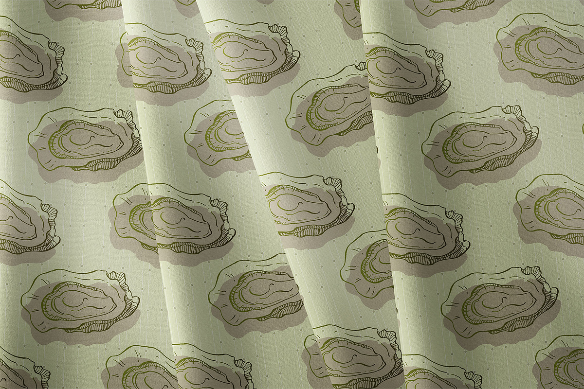 Oysters Seamless Patterns, a Pattern Graphic by Samira