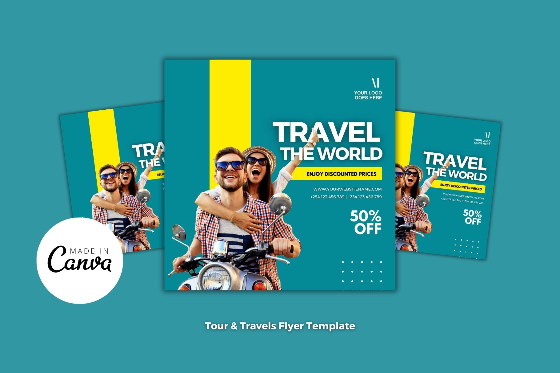 Tour & Travel Canva Flyer Template, a Social Media Template by MK Creatives
