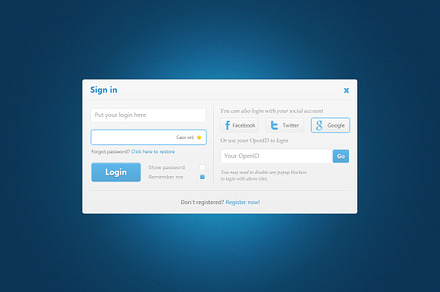 Blur Login Form | Templates & Themes ~ Creative Market