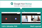 Google Meet Mockup kit | PSD