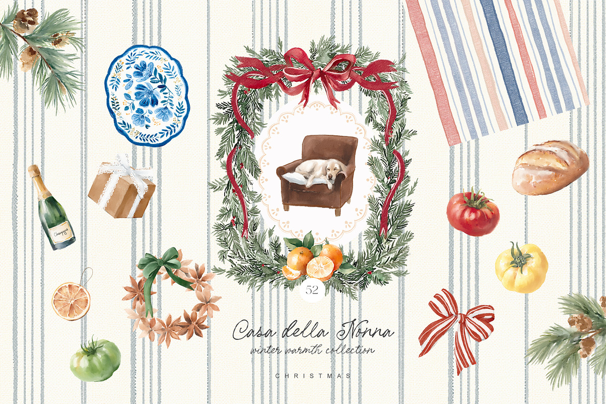 Casa Della Nonna - Christmas Set, an Illustration by Isabelle Salem