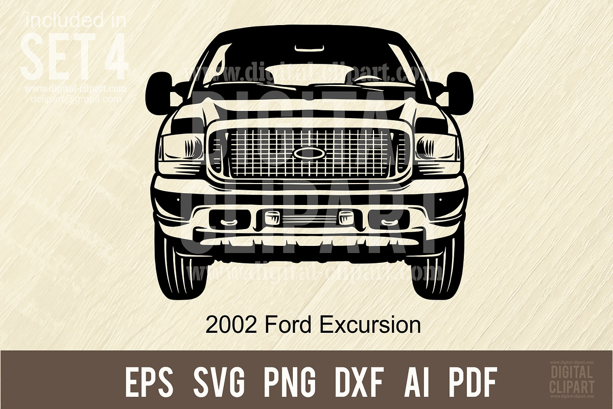 Ford Excursion 2002 Classic Car SVG, an Illustration by Digital-Clipart ...