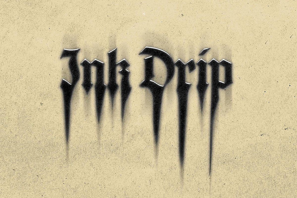 Ink Drip Text Effect, a Texture Graphic by DesignerCandies