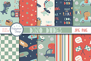 Dino Dudes paper, a Pattern Graphic by Poppymoondesign