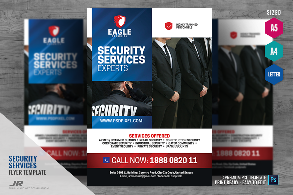 Private Security Company Flyer, a Flyer Template by PSDPixel