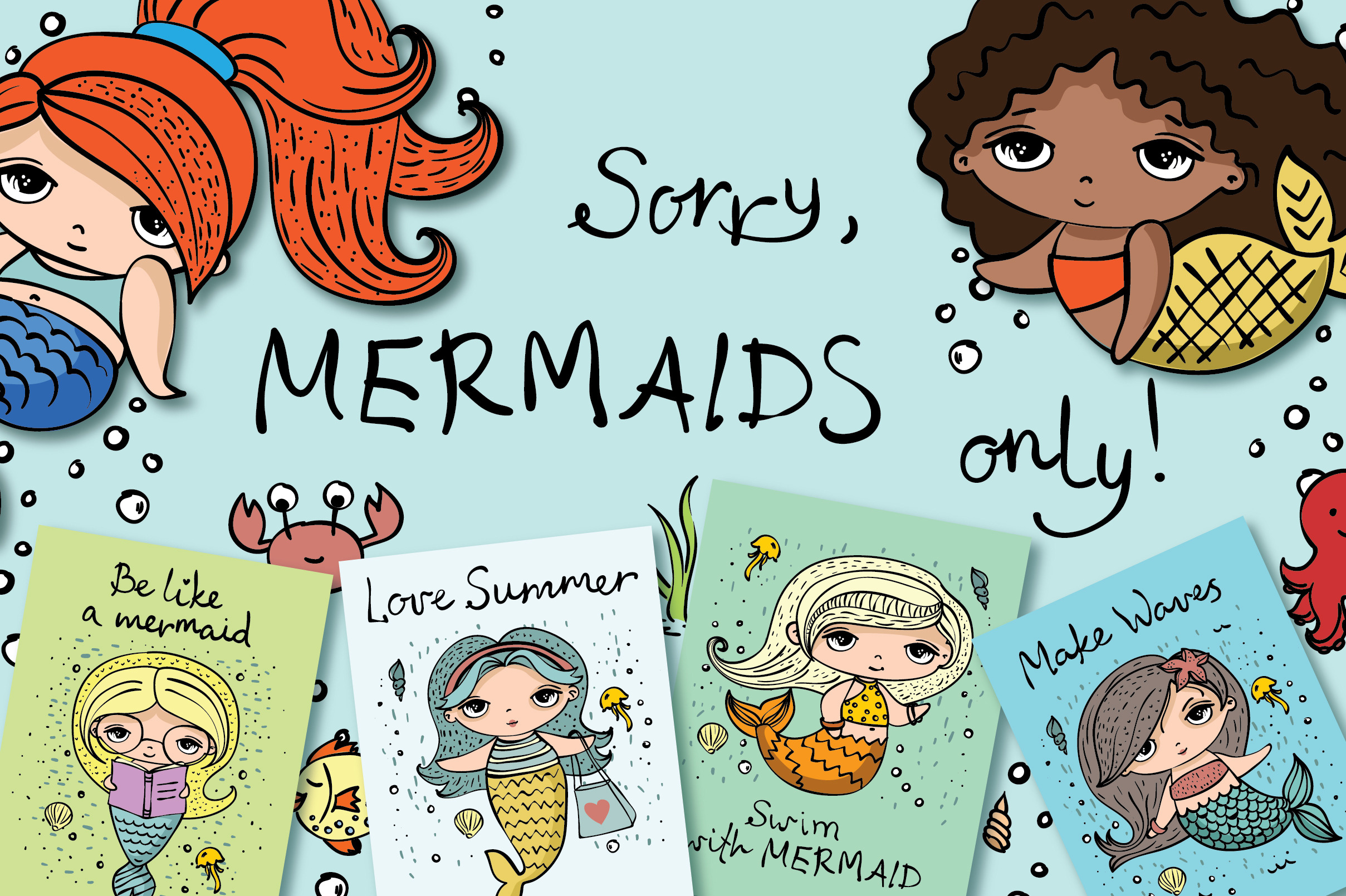 Sorry, mermaids only!, an Animal Illustration by Virinaflora