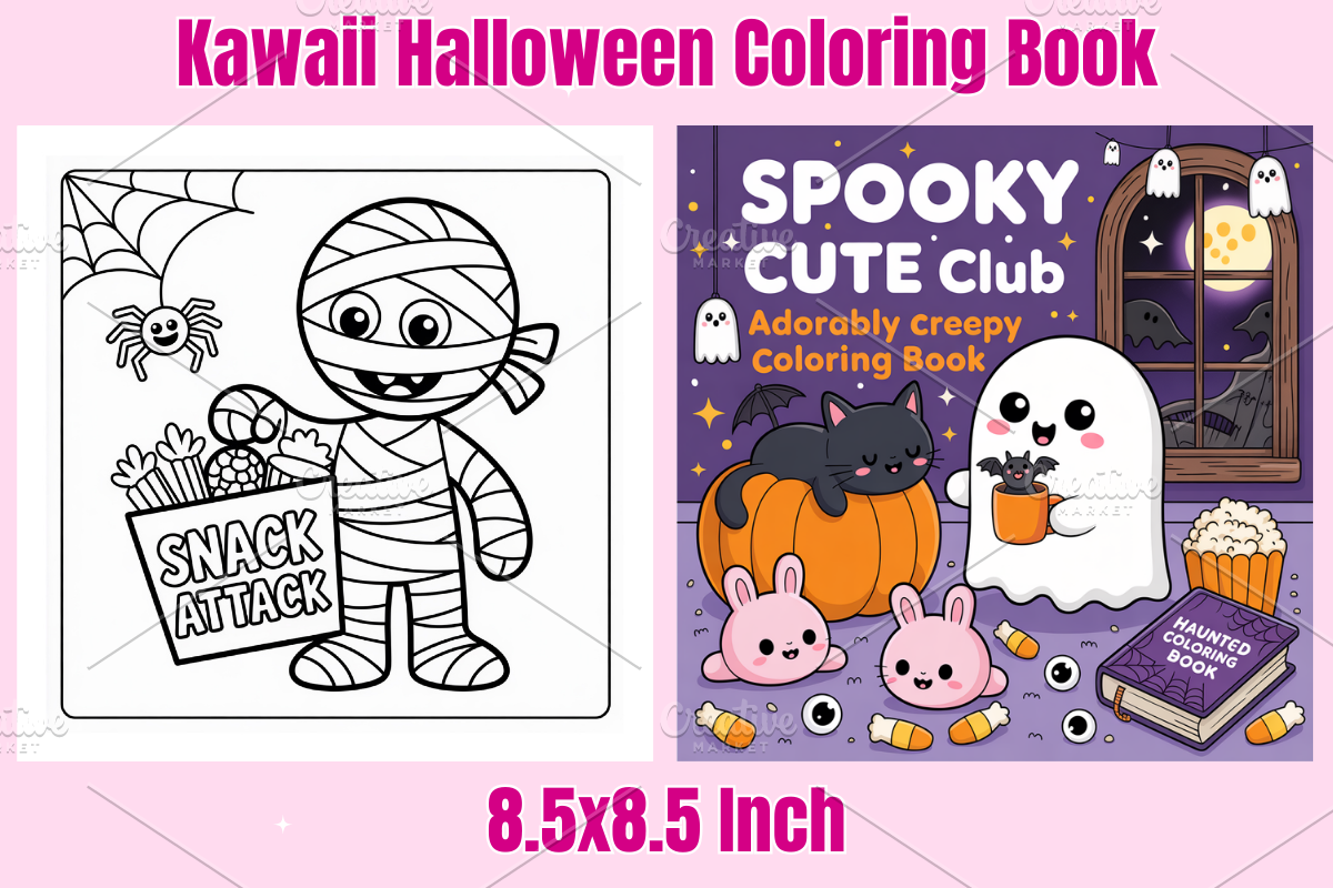 Spooky Cute Club Coloring Pages, a Seasonal Illustration by Daisy Doodle