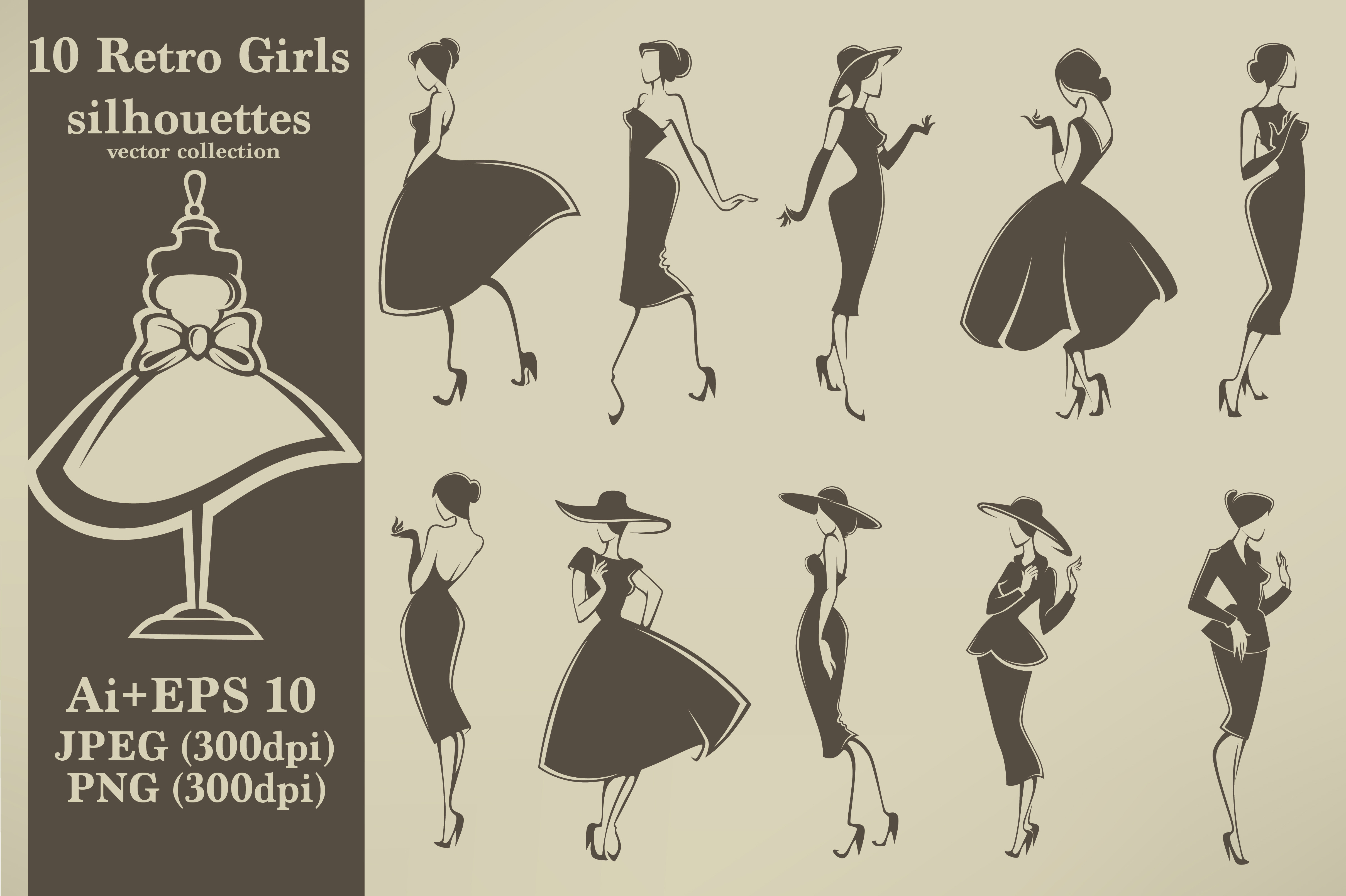 New Look style, retro silhouettes, an Illustration by tachyglossus