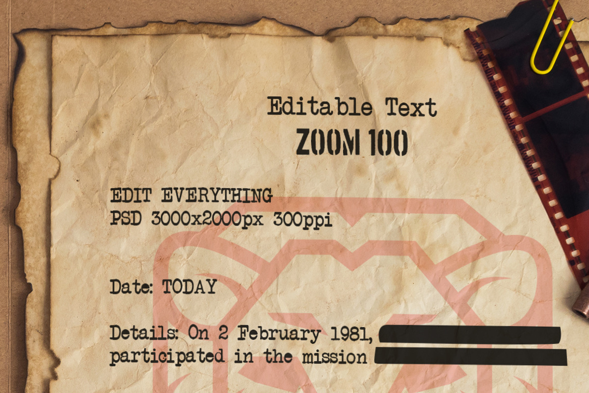 Top Secret File Mockup Design, a Mockup by pixaroma