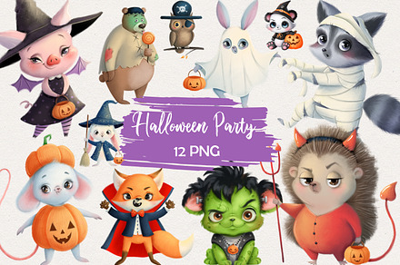 Cute Halloween Hedgehog Clipart, an Animal Illustration by BonbonnyDesigns