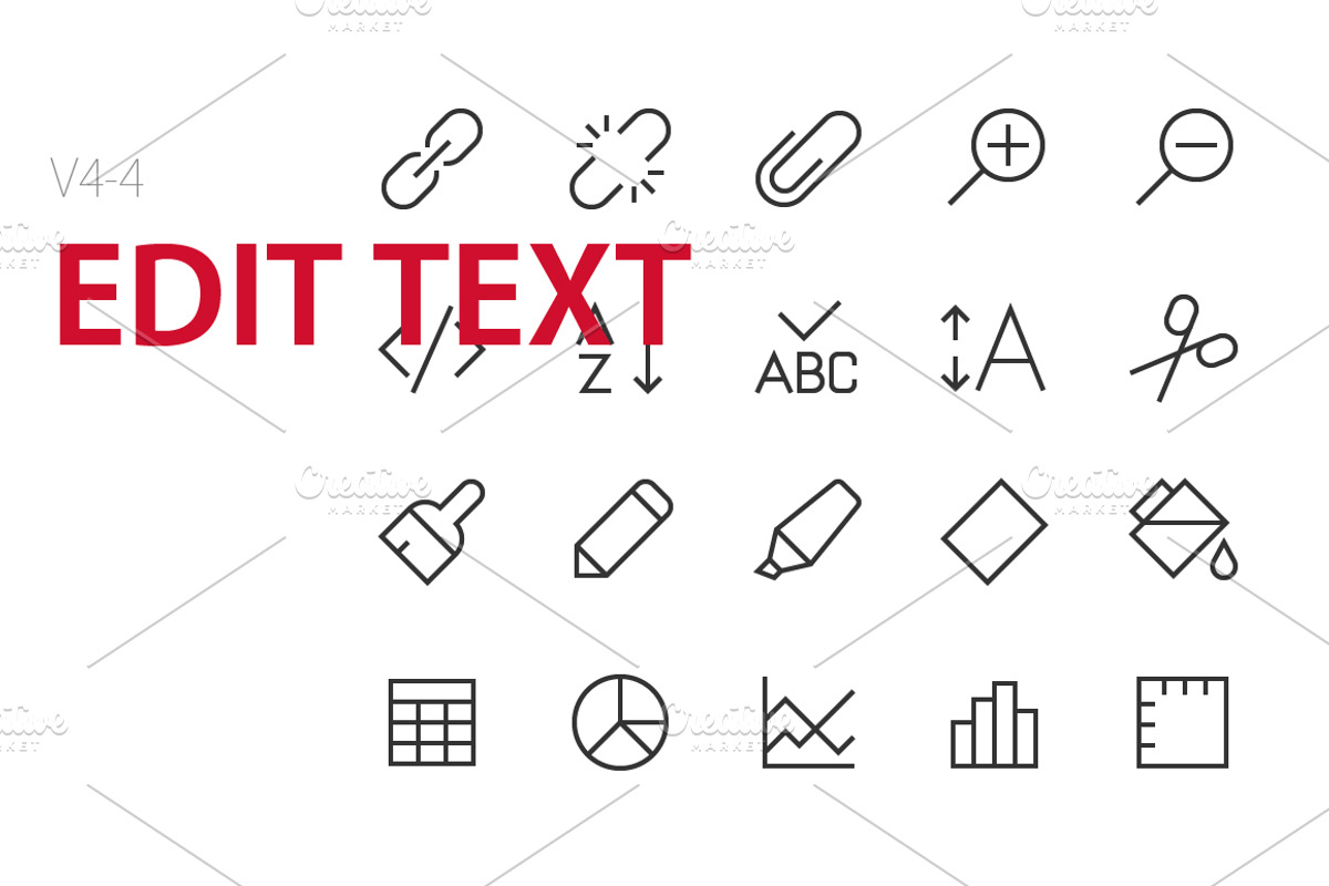80 Edit text UI icons, an Outline Icon by Palau