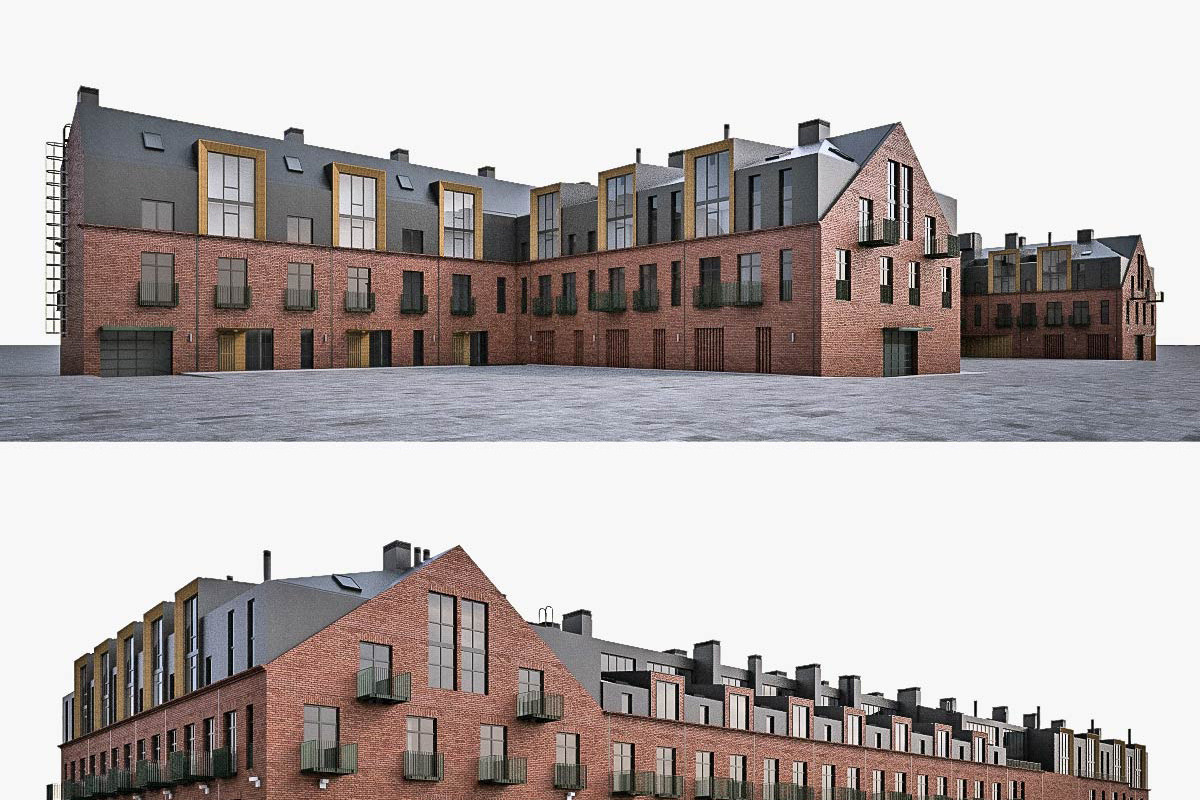Loft Building Exterior, an Architecture 3D Model by 3DNUTS
