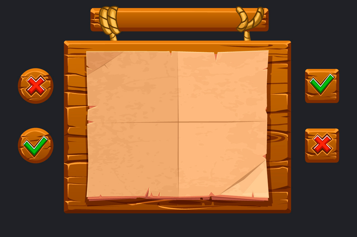 Cartoon wooden game assets, a Background Graphic by BabySofja