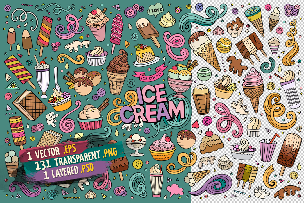 Ice Cream Objects & Elements Set, an Object Graphic by BALABOLKA ...