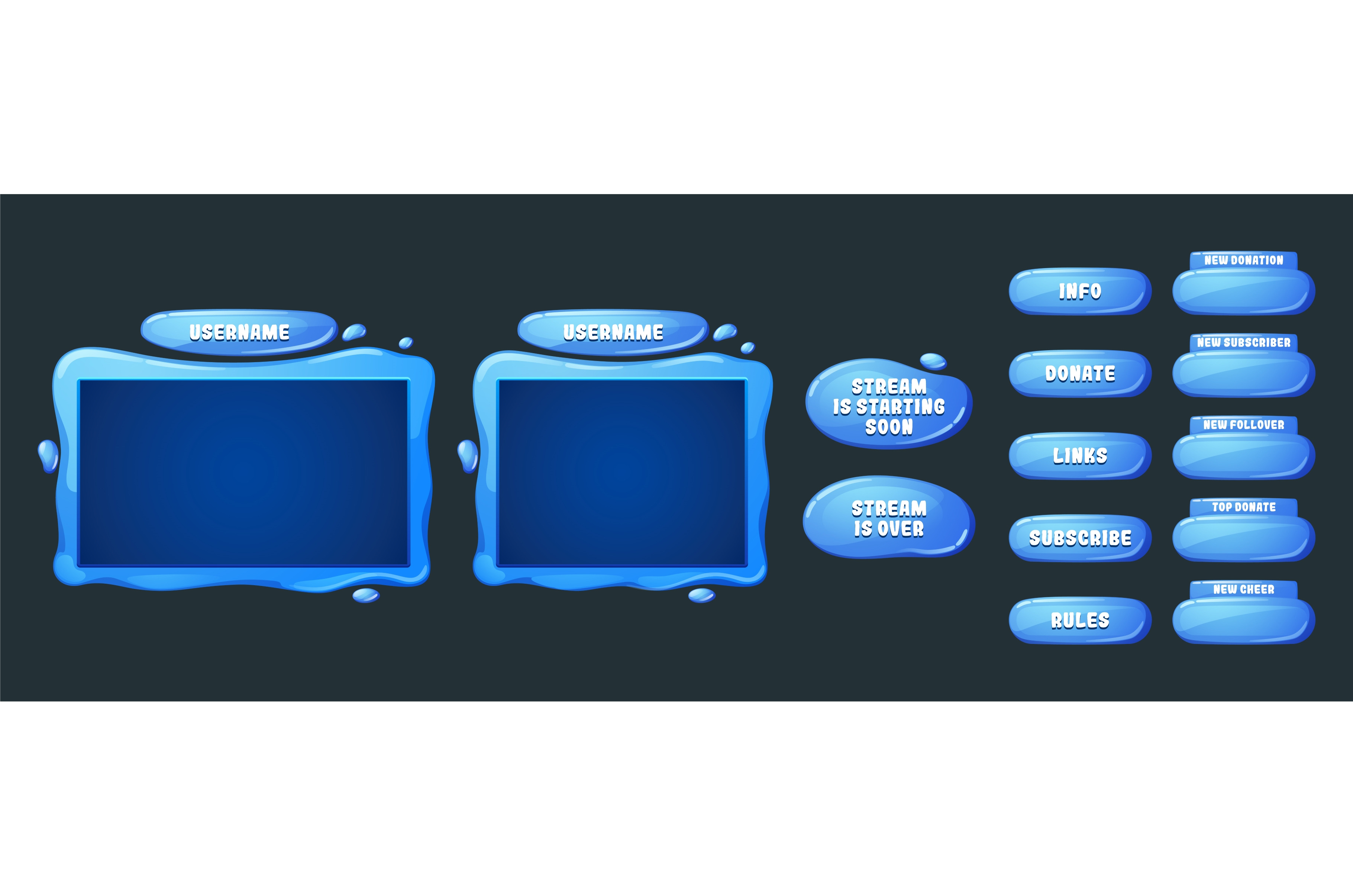 Game streaming overlay panels with | Sports Illustrations ~ Creative Market