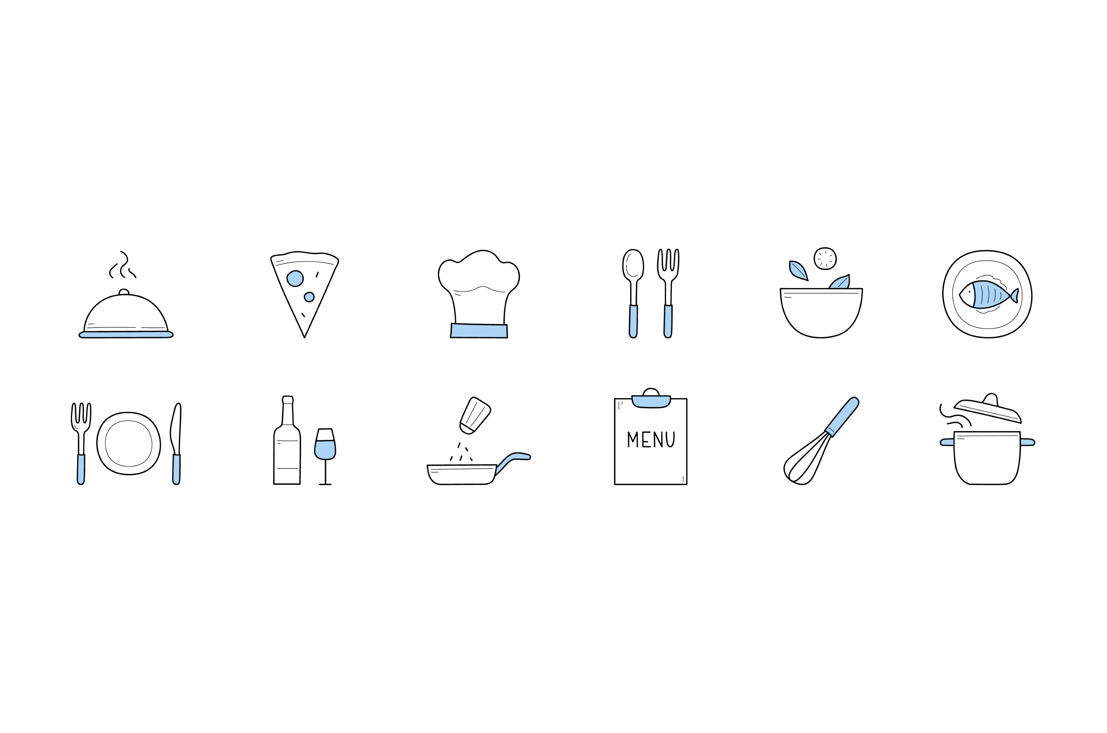 Set of cooking and chef restaurant | Food Illustrations ~ Creative Market