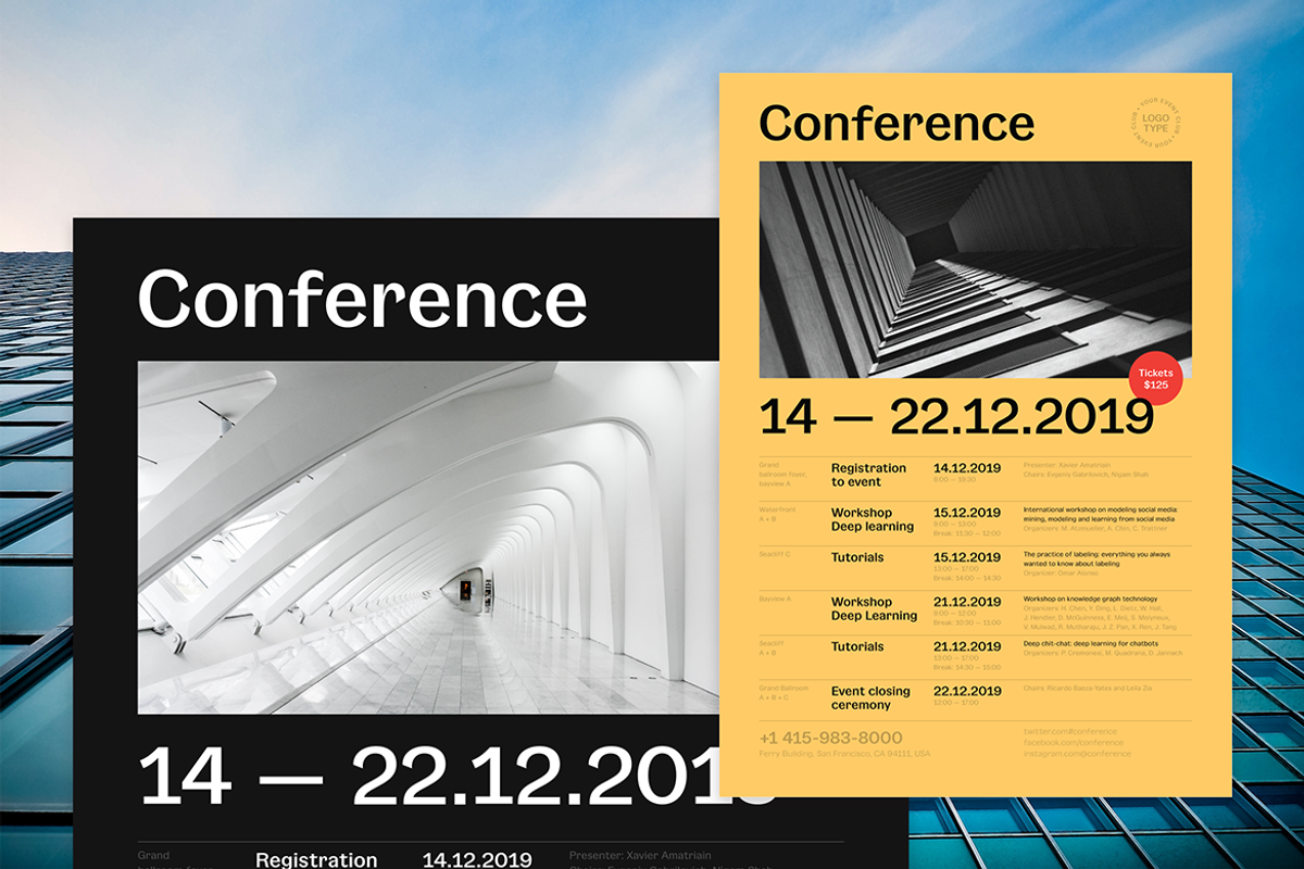 Conference Event Schedule Poster, a Flyer Template by EDT.Graphics ...