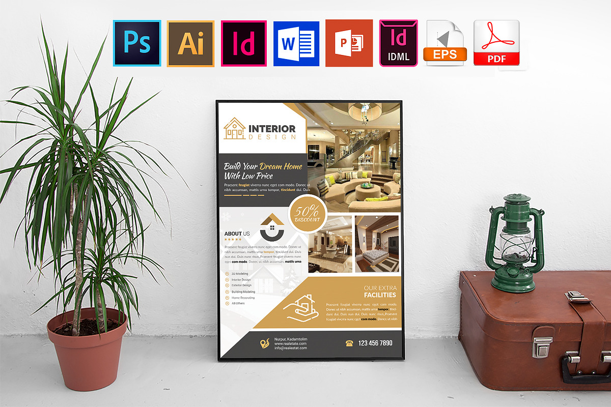 Poster | Interior Design Service V-1, a Flyer Template by Imagine ...