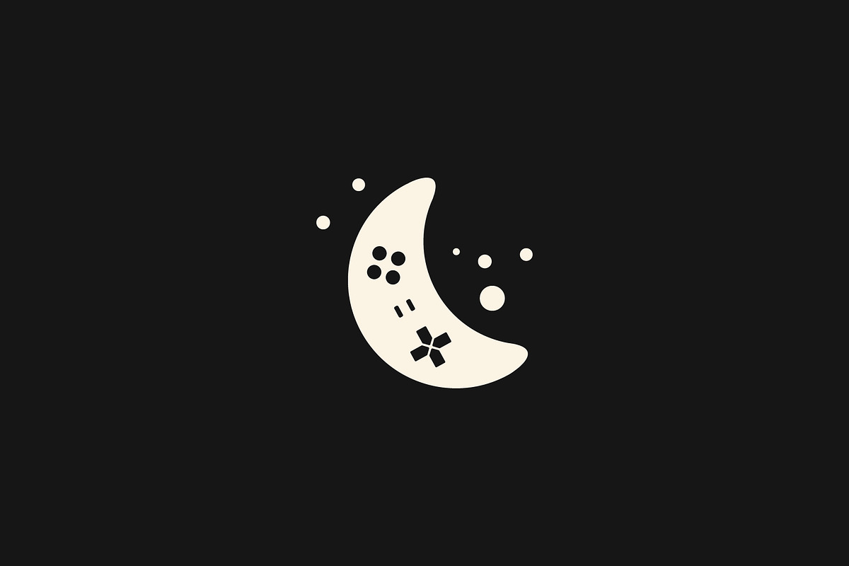 moon game logo design template vector