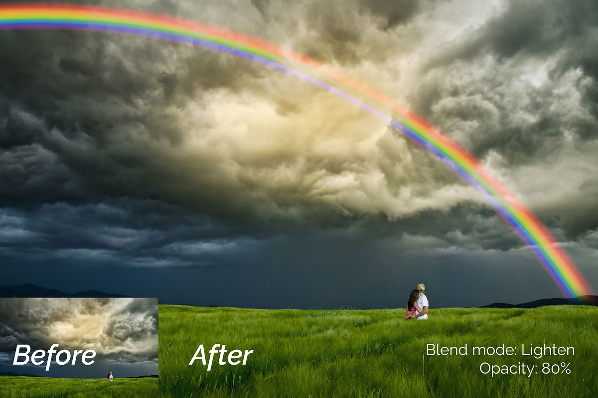 25 Rainbow Photo Overlays, a Layer Style Add-On by PhotoEffects.Store