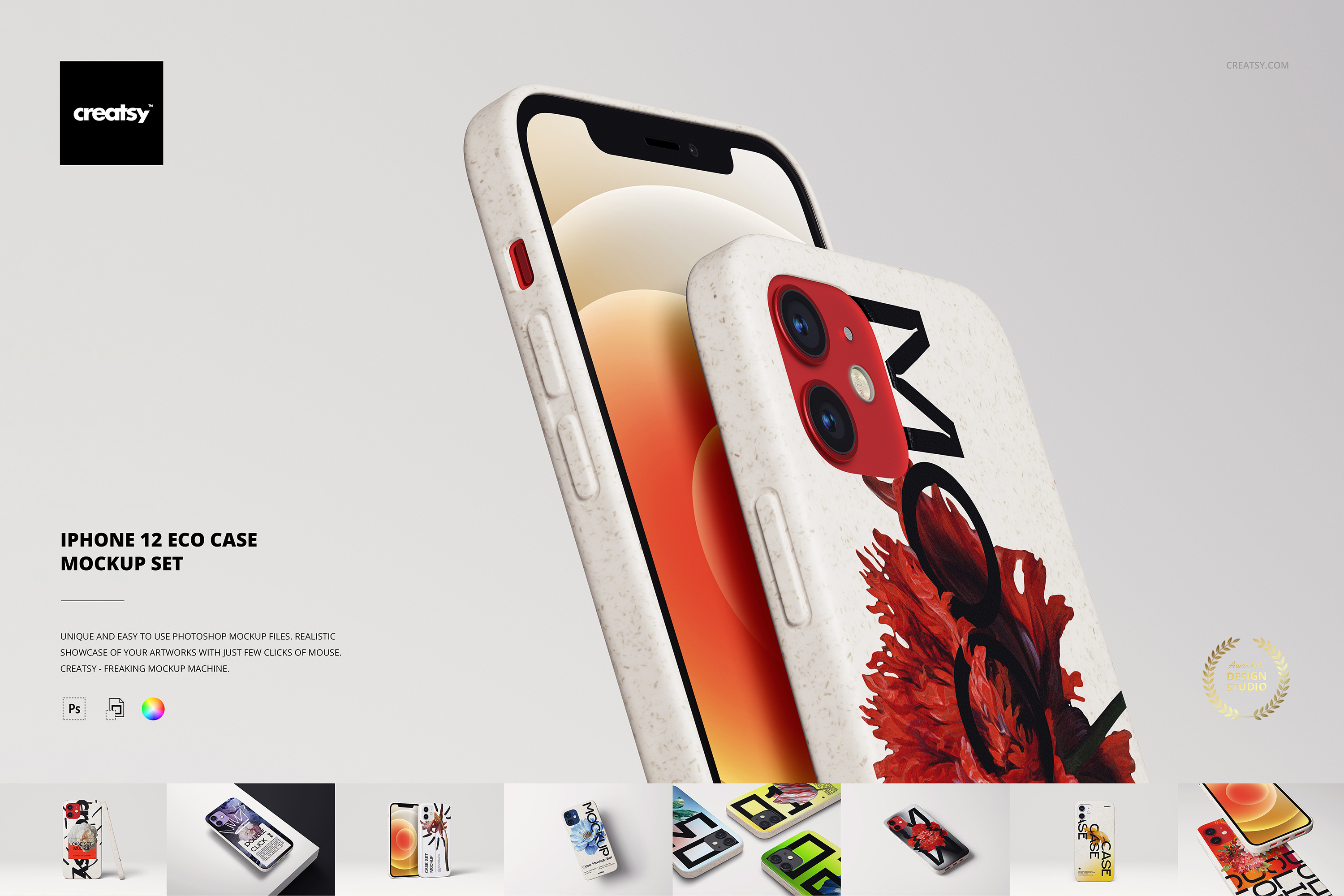 iPhone 12 Eco Case Mockup Set, an iPhone Mockup by creatsy5