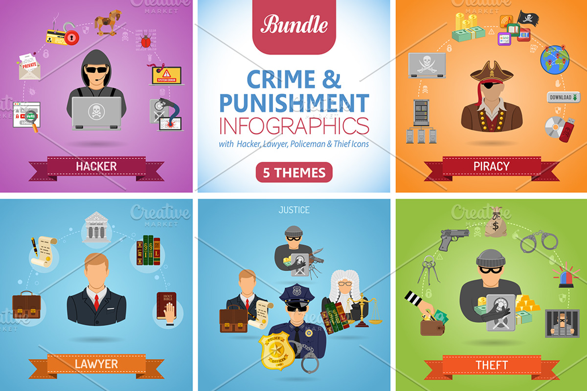 Crime & Punishment Infographics, a Finance Illustration by TAlex