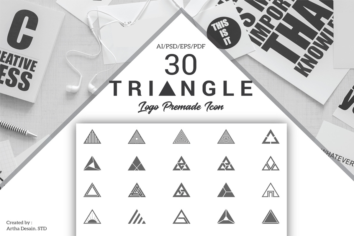 Triangle Creative Premade Logos, a Branding & Logo Template by Artha Desain
