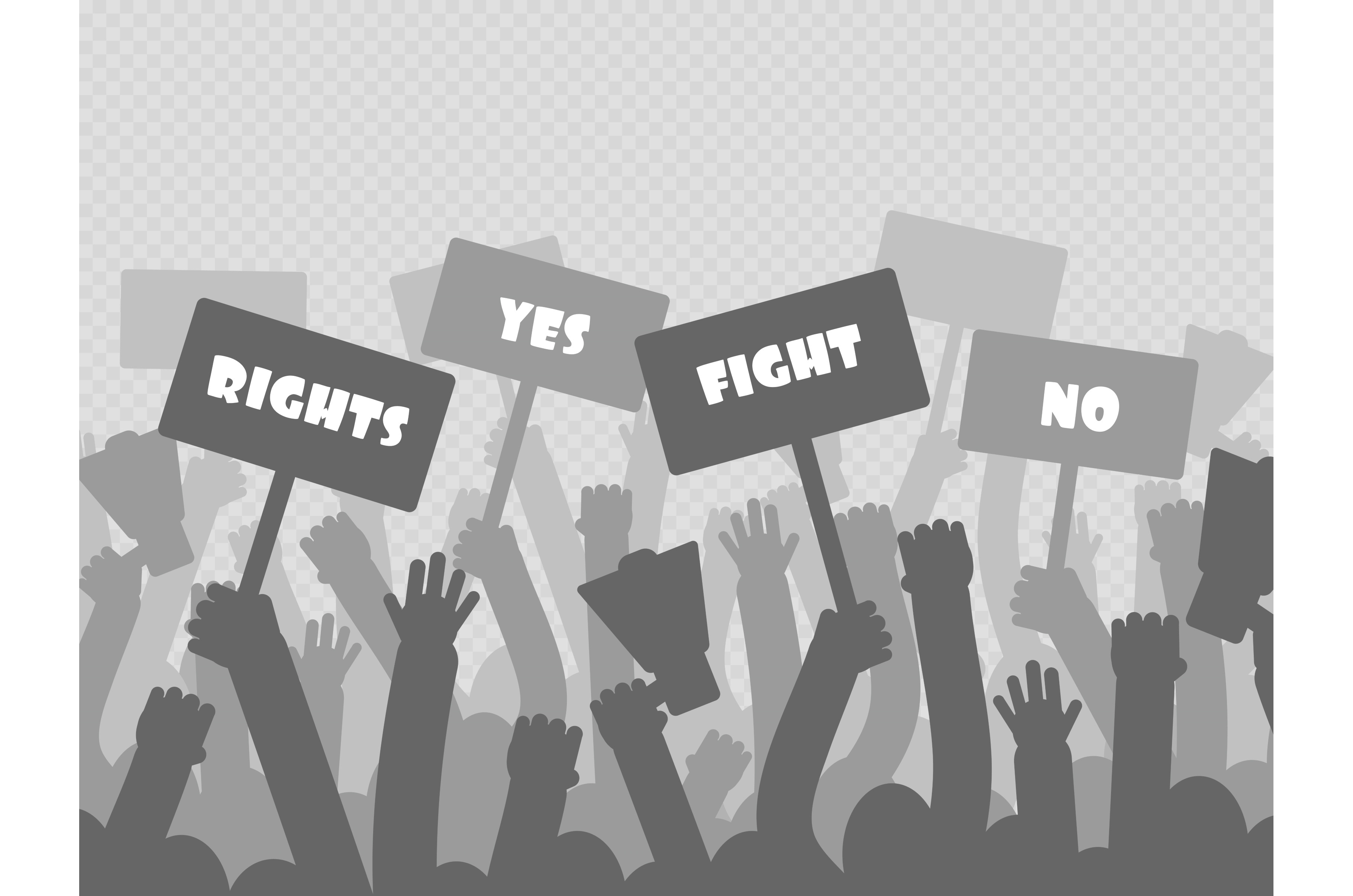 Political protest with silhouette, a Background Graphic by Valerie Bodnar