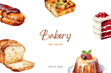 watercolor cakes collection | Food Illustrations ~ Creative Market