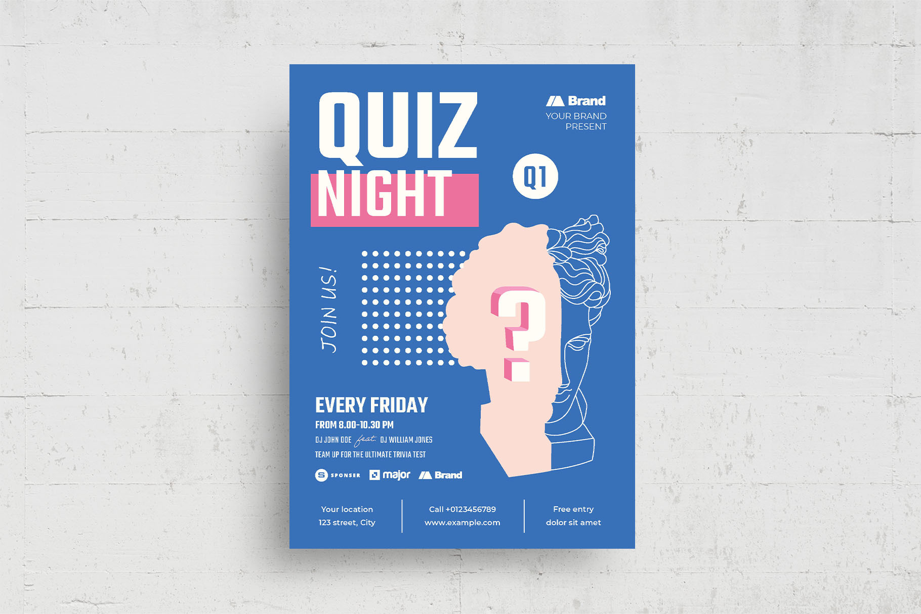 Modern Quiz Night Flyer, a Flyer Template by BrandPacks