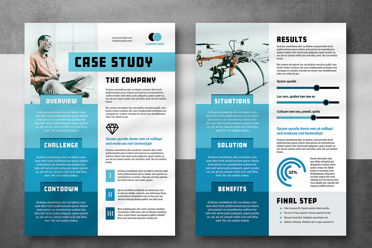 Case Study Layout, a Flyer Template by Grkic Creative
