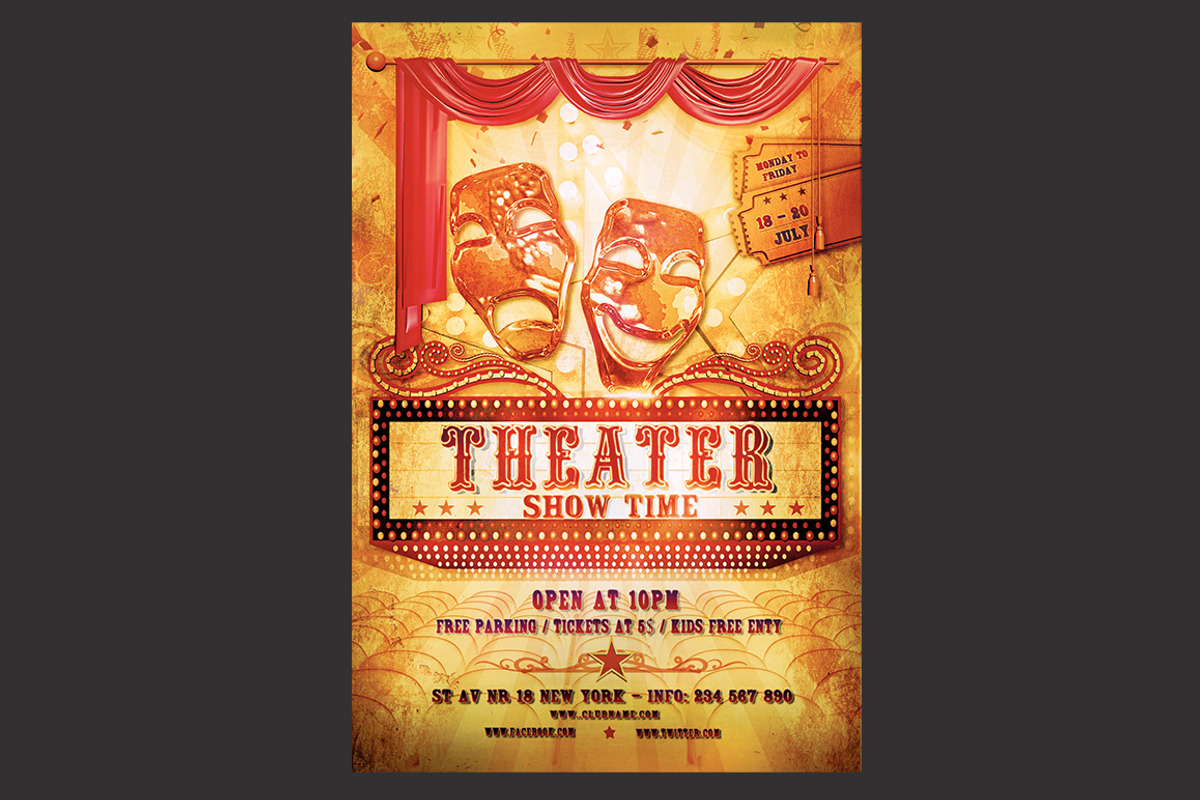 Theater Flyer Template, a Flyer Template by DSGraphicDesign