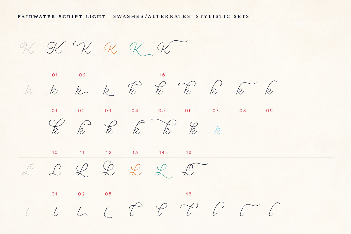 Fairwater Script Light, a Script Font by Laura Worthington