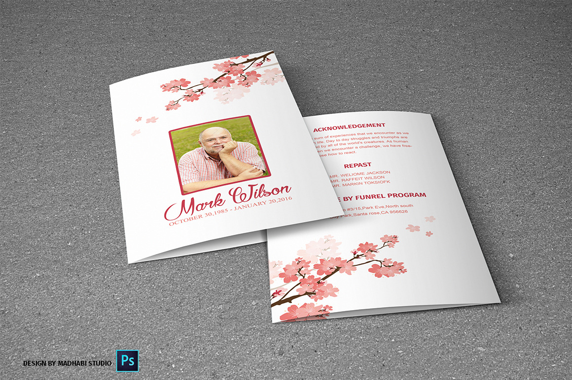 Funeral Program Template, a Brochure Template by Madhabi Studio