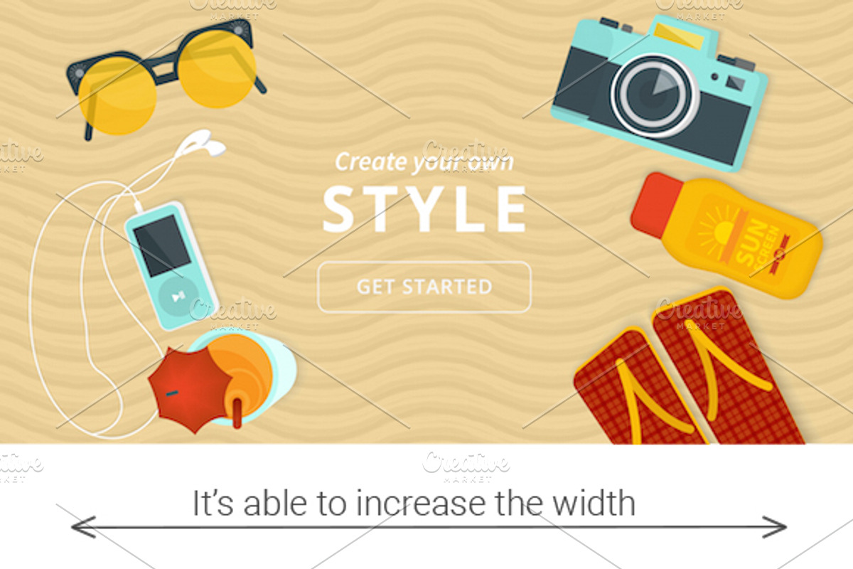Summer banner template, an Illustration by Julia Tim