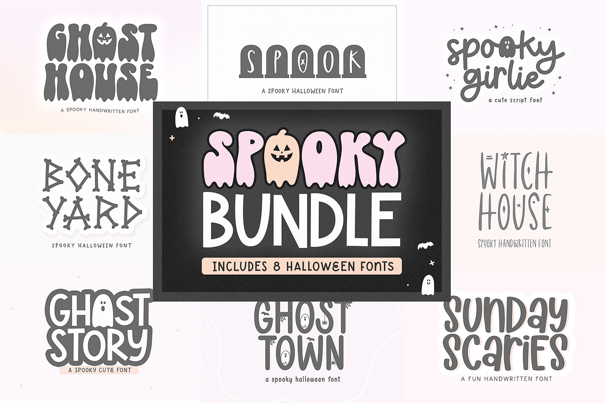 Spooky Halloween Font Bundle, a Handwritten Font by KA Designs