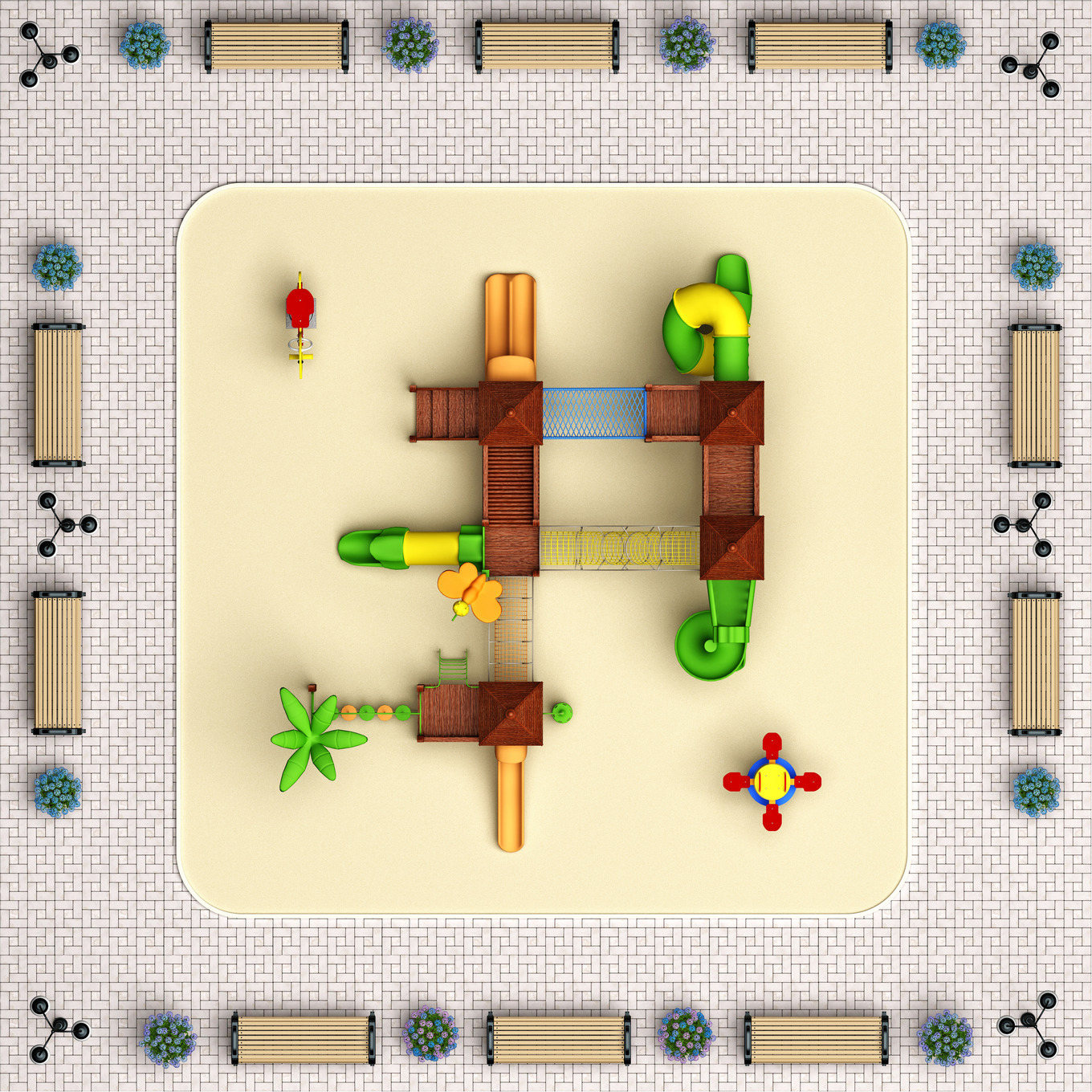 playground top view, an Architecture Photo by digibox | Creative Market