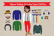 Hipster Smiling Paper Doll Man, an Illustration by Kakigori Studio