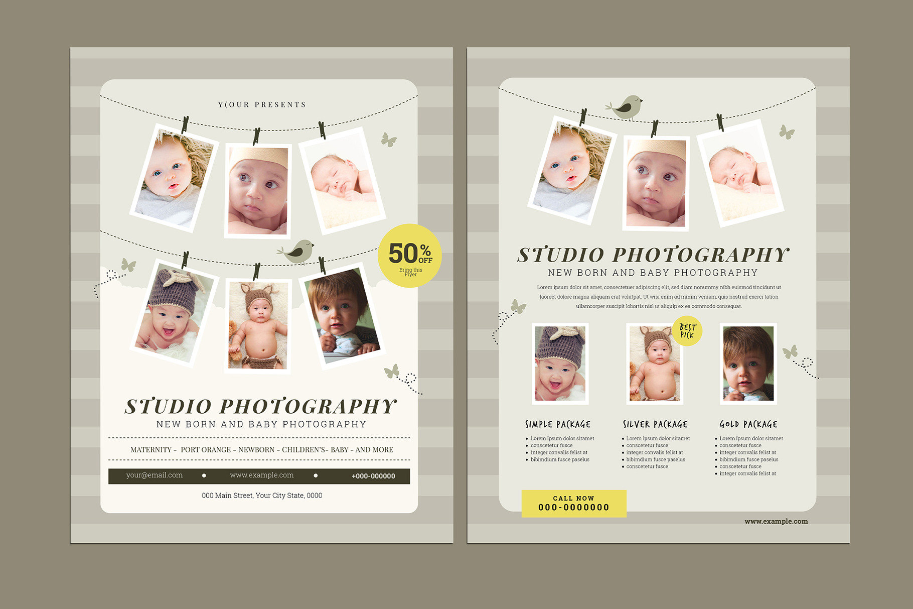 Newborn Photographer Flyer, a Flyer Template by Guuver